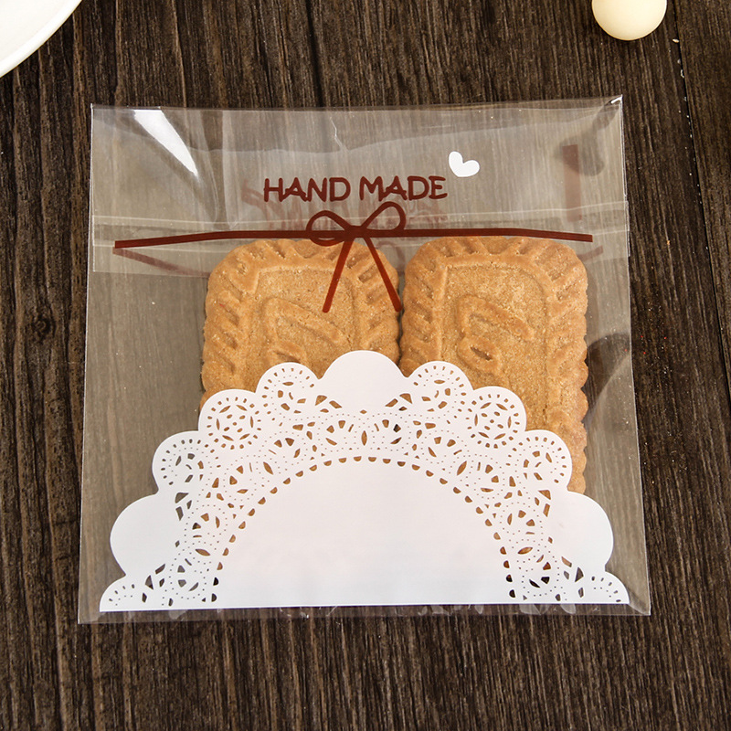 Biscuit bag with bow self-adhesive bag